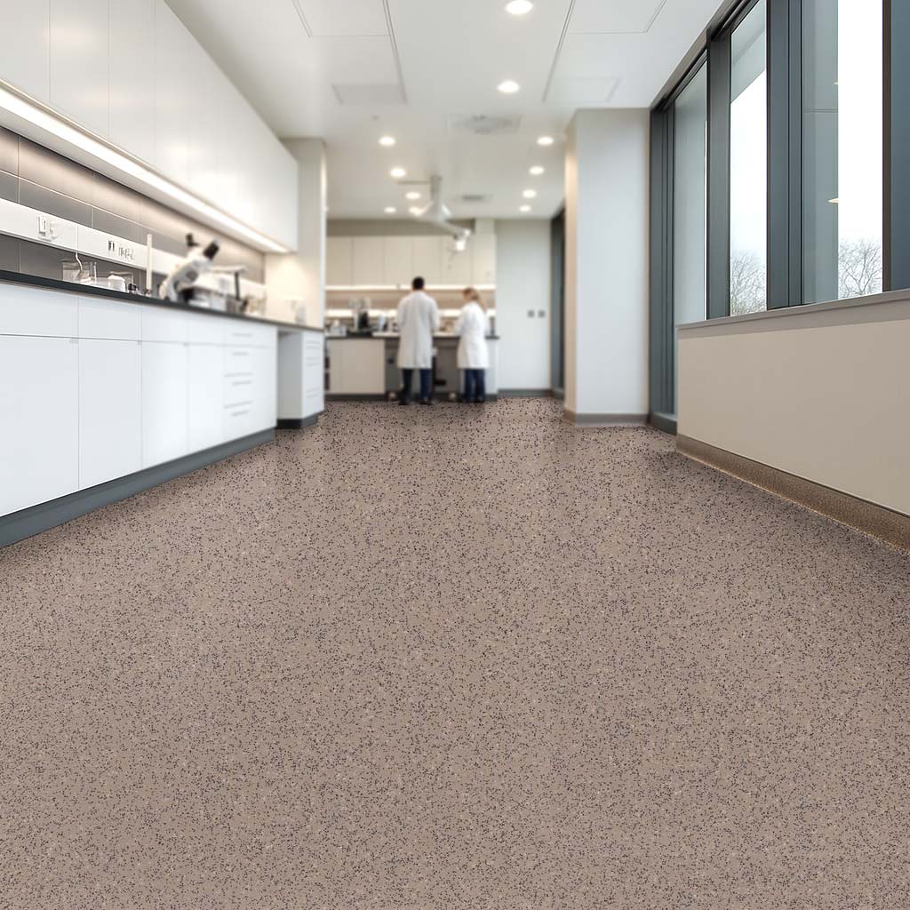 Vinyl Safety Flooring – Slip Resistant, PUR Finish, Siltstone